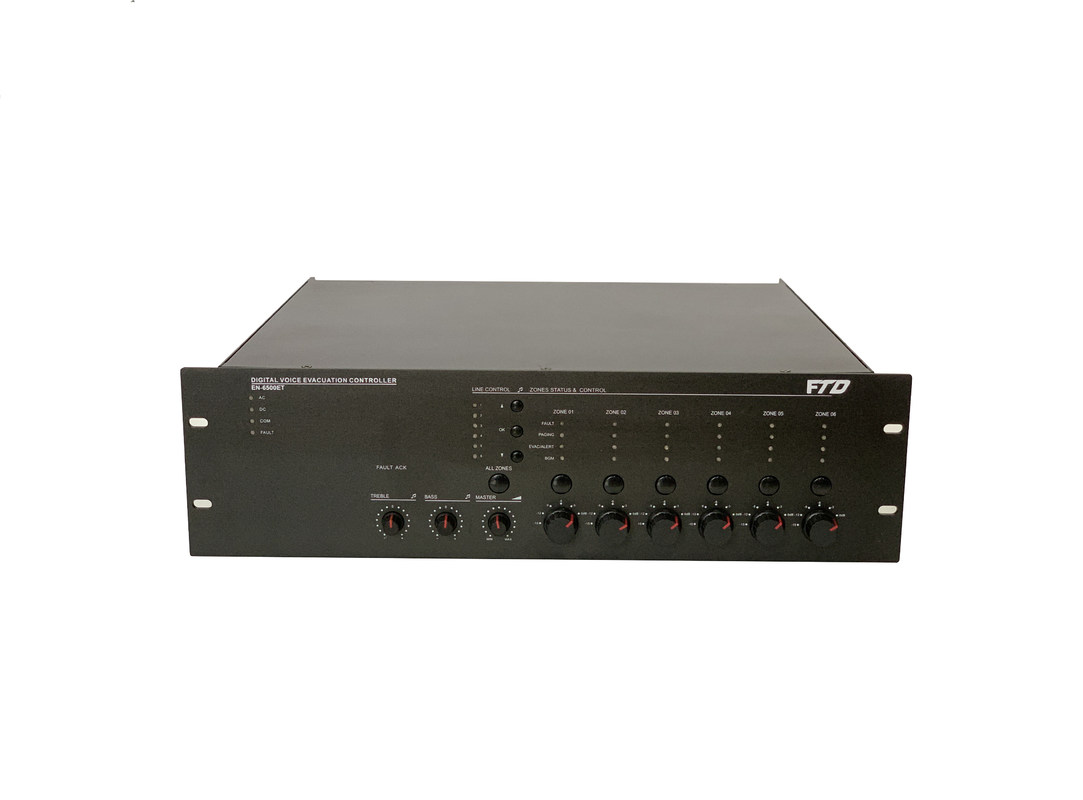 Metal EVAC Voice Evacuation Systems Fire Alarm 60HZ 500W 6 Zone Class D Amplifier