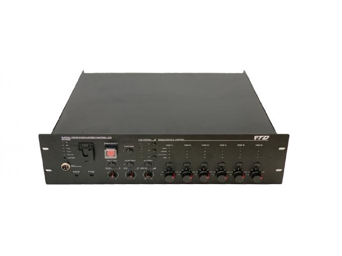 500W 6 Zone EVAC Voice Alarm Controller Metal PAVA System Amplifier