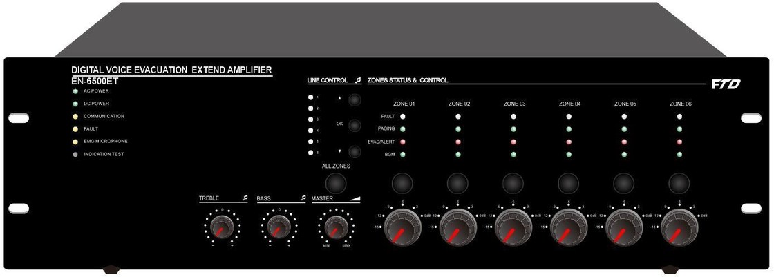 Zone Evac Controller Voice Alarm System Built - In 500W Class - D Amplifier