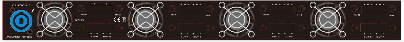 FTD Rack Mount 1U Class D Power Amplifier Black Durable 50Hz 60Hz