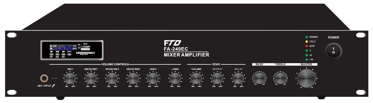 240W Small Public Address Pa System Amplifiers For Super Market