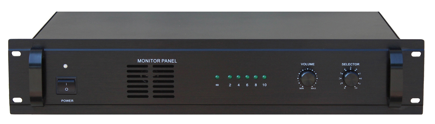100V 70V 10 Channel PA System Amplifier Monitor Panel 65dB SPL Output
